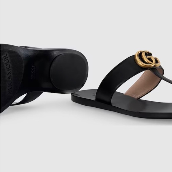 Gucci | Shoes | Gucci Leather Thong Sandal With Double G | Poshmark
